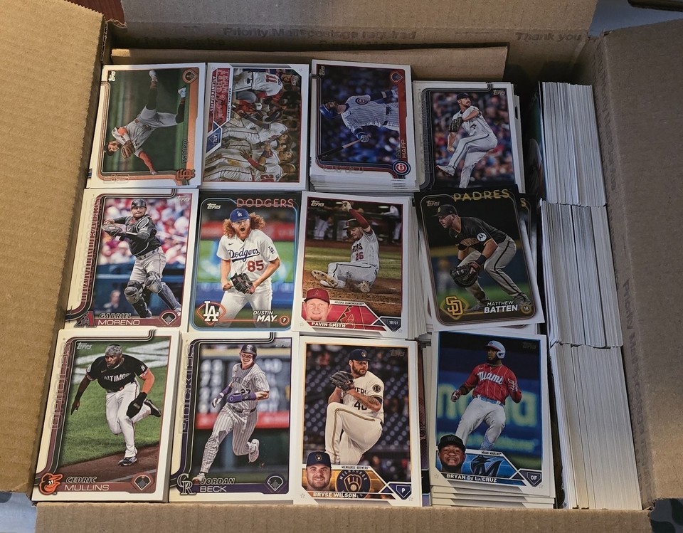 Huge Lot of Baseball Stars Commons Cards Large Flat Rate Box OPEN 2 ...
