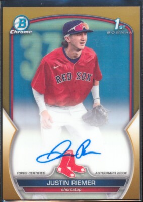 Justin Riemer Auto 2023 Bowman Draft Gold Refractor /50 | eBay
