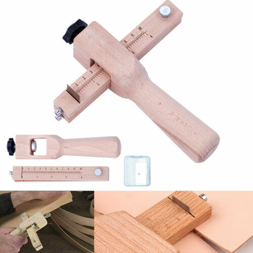 Leather Strip_strap Cutter Wooden Tool W/ 5 Blades For Bracelets Belts ...