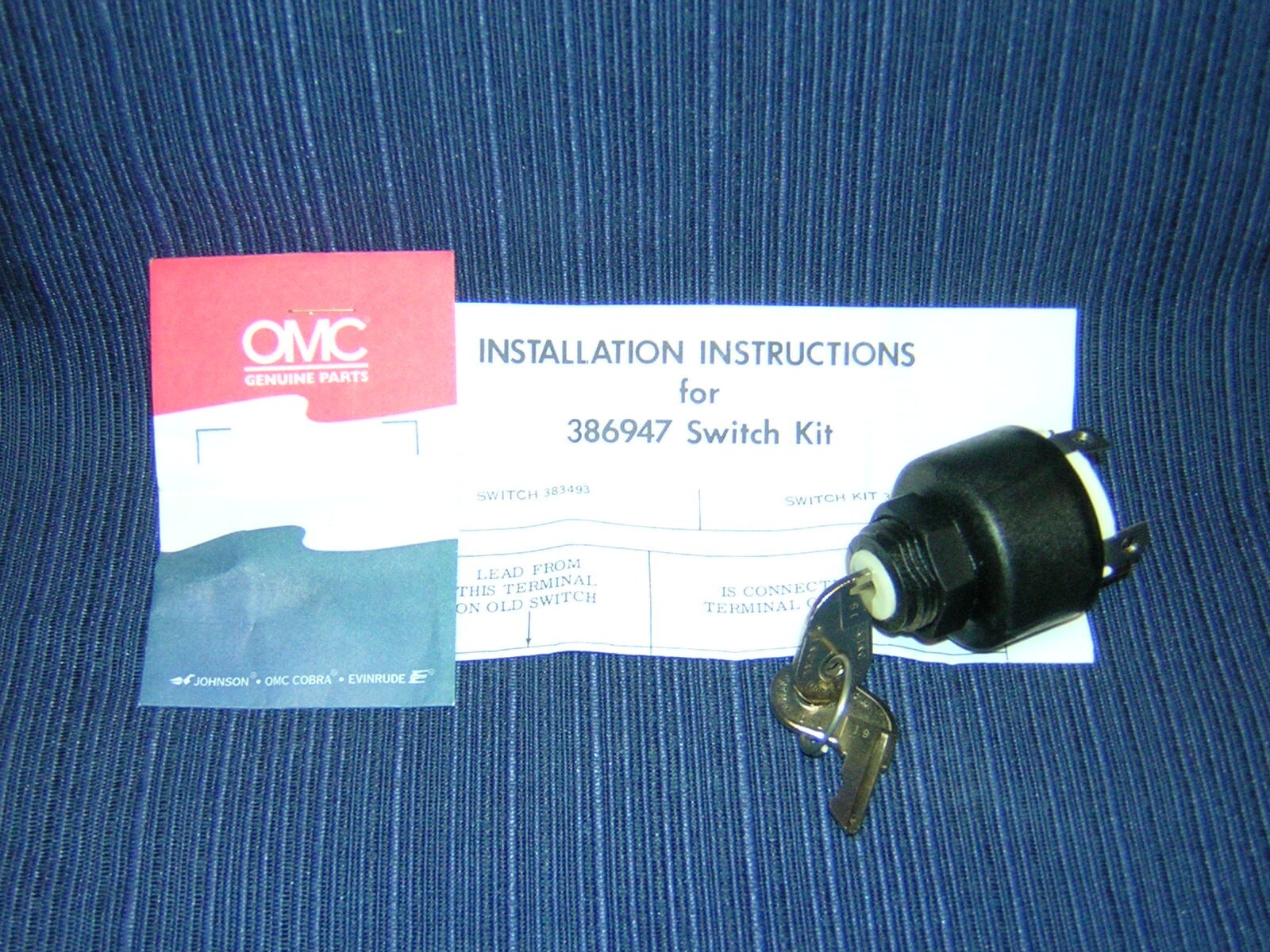 OEM OMC JOHNSON / EVINRUDE IGNITION SWITCH 386947 FOR 73 SERIES KEYS ...