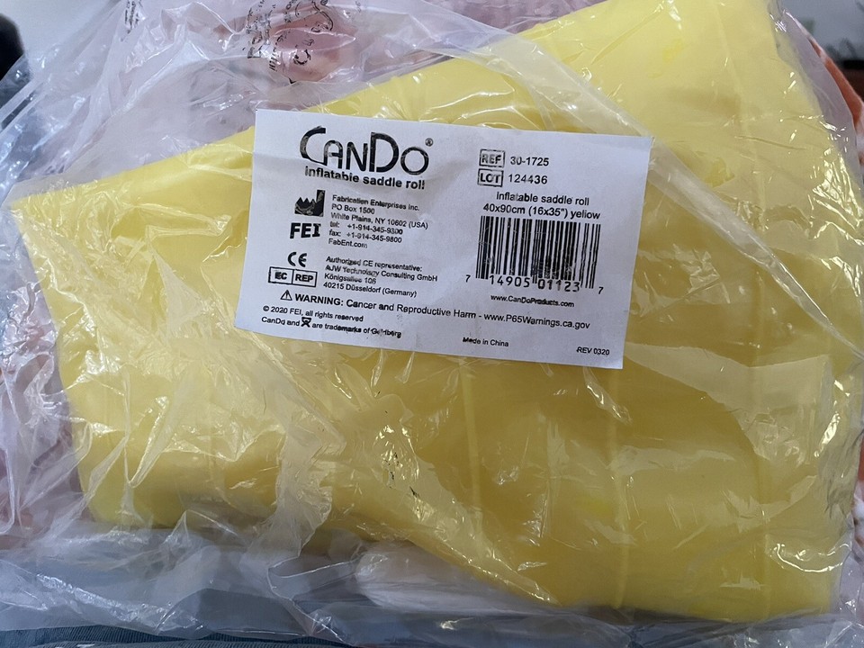 NEW CANDO Inflatable Exercise Saddle Roll/Ball 16” Dia X 35” L Yellow ...