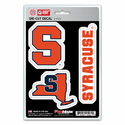 Syracuse Orange Set of 3 Die Cut Decal Stickers State Outline 3x2 ...