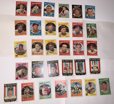 1959 Topps Original Vintage Baseball Cards Commons Lot of 31 with NO ...