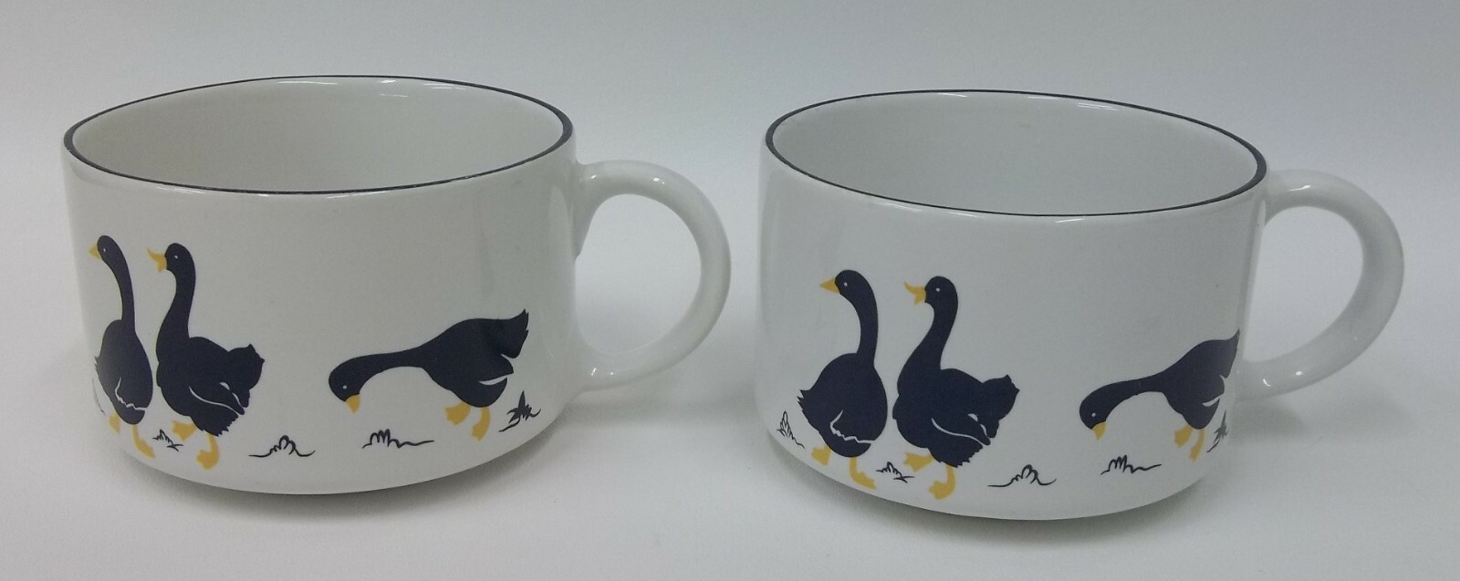 2 Vintage Rosenthal Netter Blue Goose Soup Mugs Japan | eBay