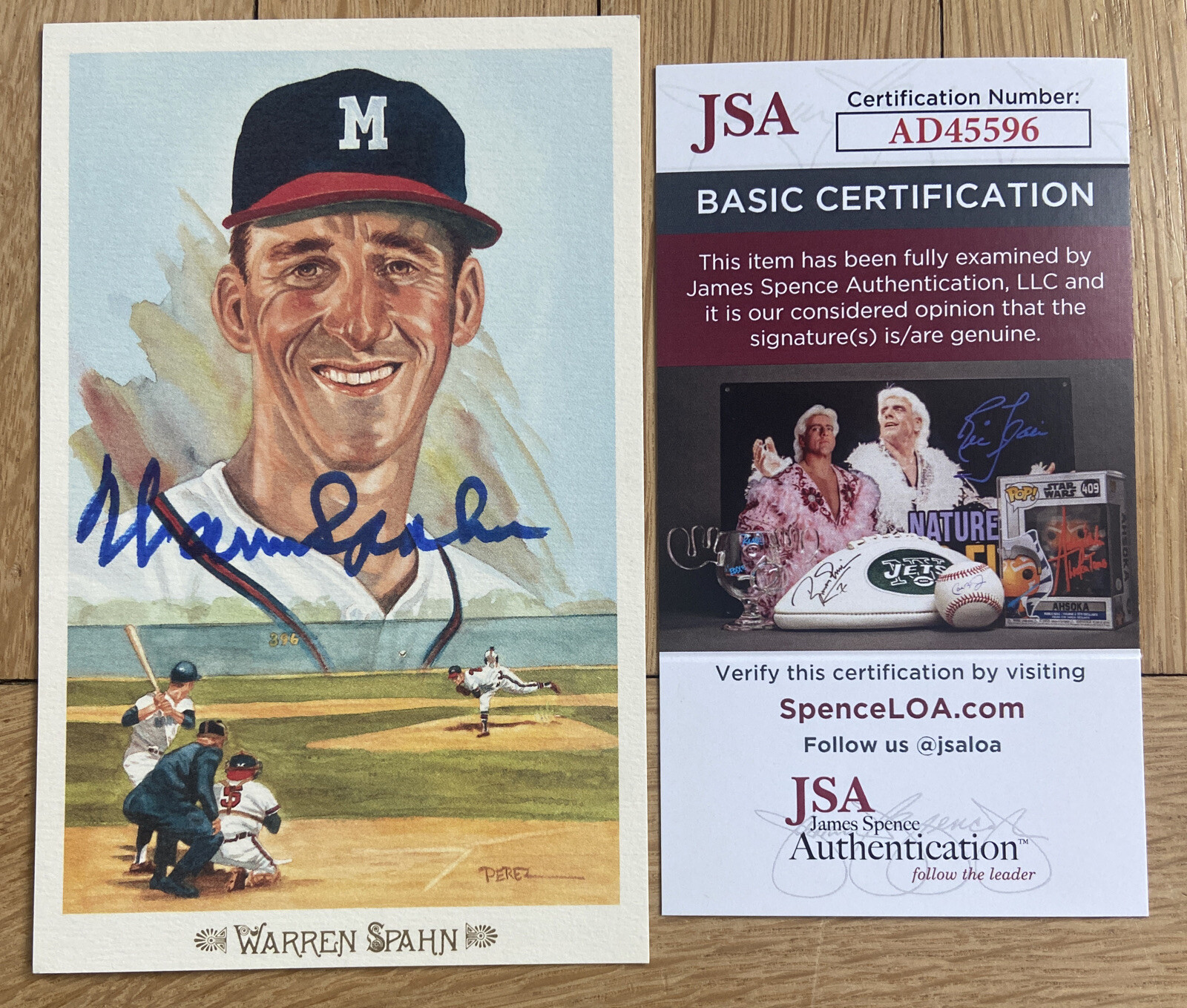 Warren Spahn Autographed Memorabilia | Signed Photo, Jersey ...