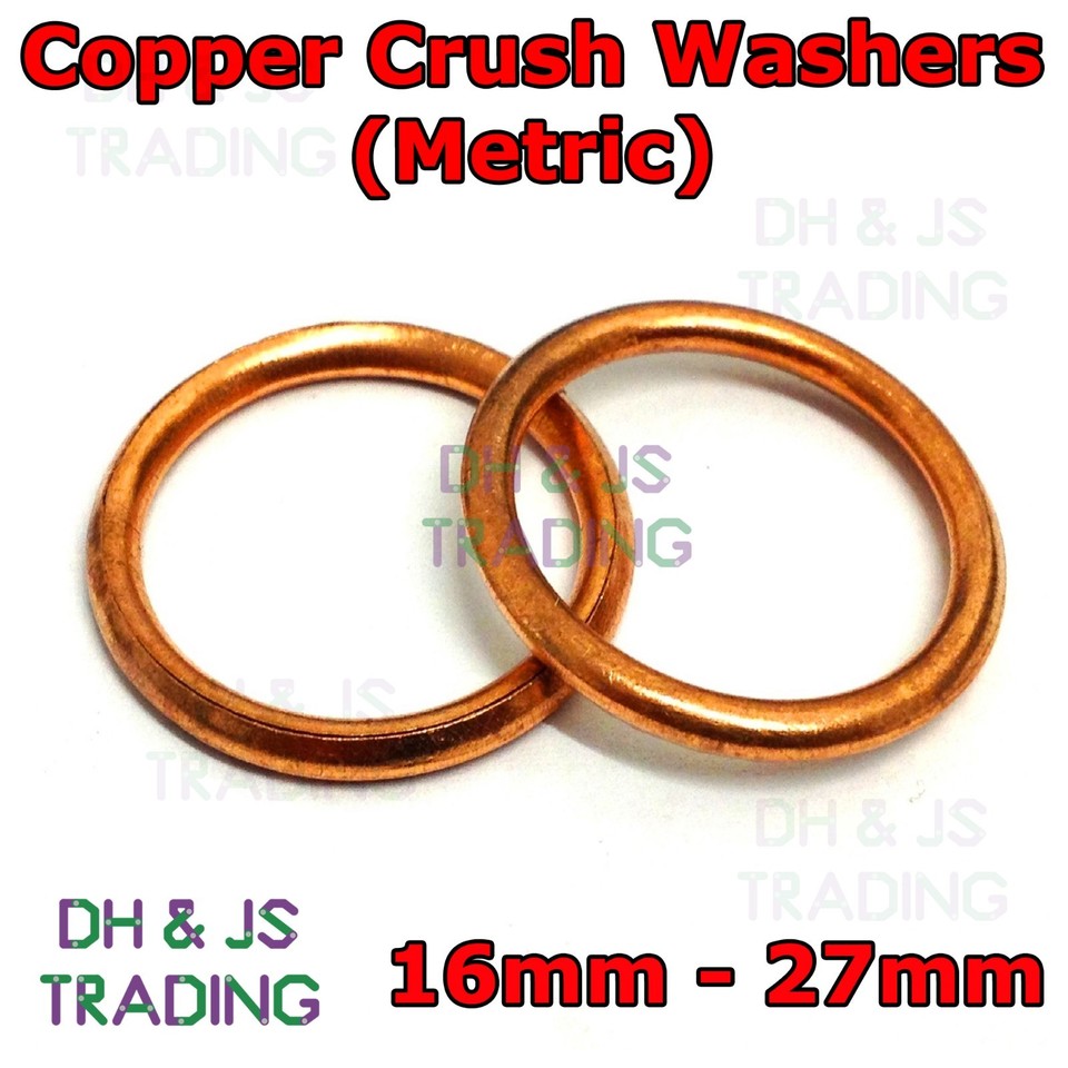 Copper Compression Washers Metric - Oil Drain Plug Hollow Crush Washer ...