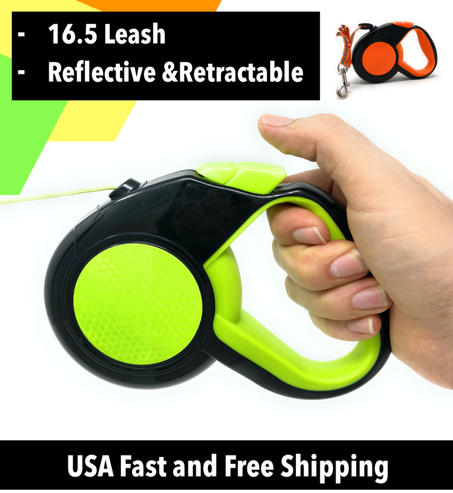 16.5FT Automatic Retractable Dog Leash Pet Collar Automatic Walking ...