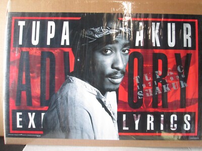 Advisory explicit lyrics 2005 Tupac Shakur poster rap 2Pac artist 21592 ...