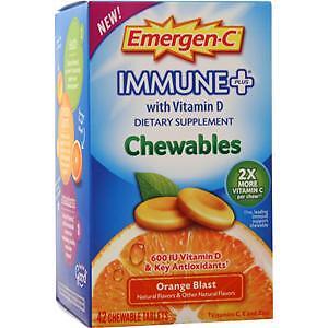 Alacer Emergen-C Immune + with Vitamin D Orange Blast 42 tabs ...
