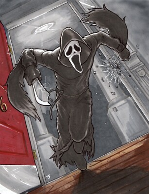 GHOSTFACE from Scream GCP COMICS Original 1 of 1 Art Pencil Ink Marker ...