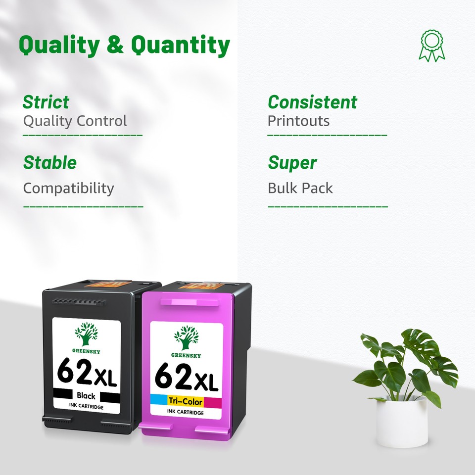 62xl Ink Cartridges For HP Ink 62 xl Envy 7640 5540 5640 5660 Printer ...