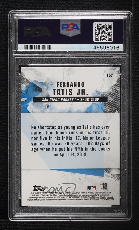 2019 Topps Fire Fernando Tatis Jr #157 PSA 10 GEM MT 1ir6 | eBay