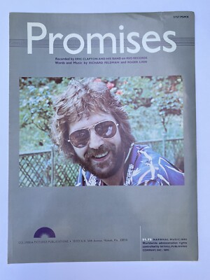 Promises Eric Clapton Sheet Music Guitar Rock N Roll Good Condition ...