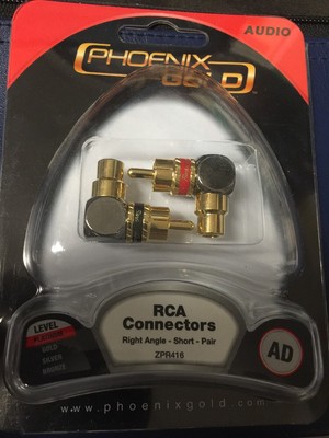 Phoenix Gold Right Angle RCA Connectors Pair Platinum Series | eBay