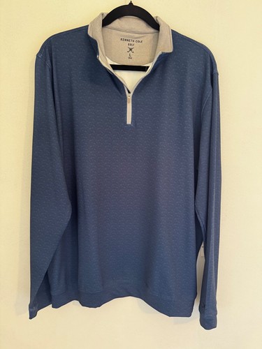 KENNETH COLE GOLF Men's Long Sleeve Pullover 1/4 Zip Navy UPF 50+ Size ...