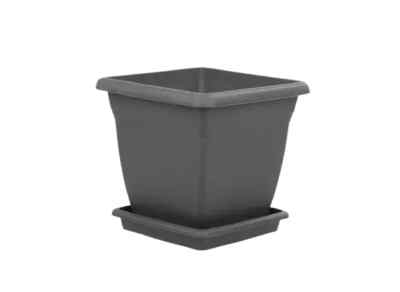 Grey Extra Large Square Planter with Saucer 60cm 110 Litre | eBay UK
