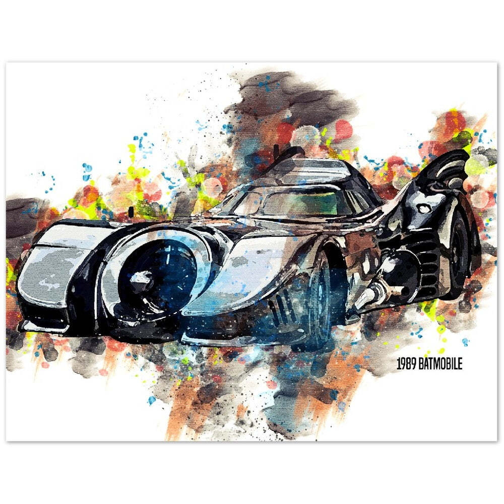 Batman 1989 Batmobile Watercolor Painting Art Print Poster | eBay