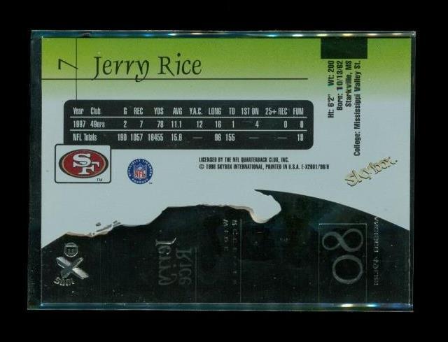 Vintage 1998 SKYBOX EX2001 Holo Window Football Trading Card #7 JERRY ...