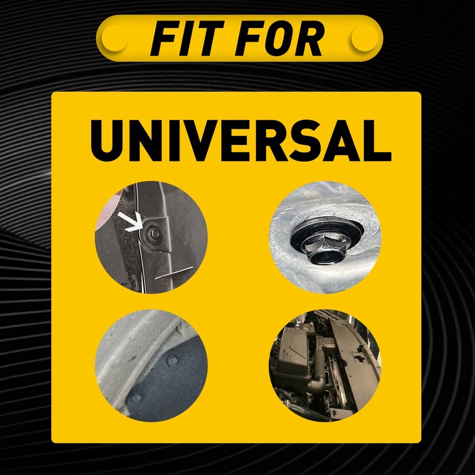 50Pcs Metal Car Body Retainer Clips Bumper DRL Fender Screw Bolt Black ...