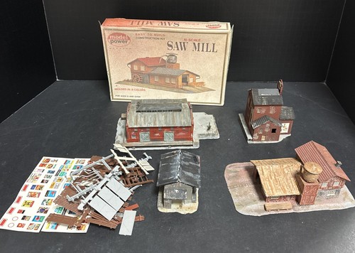 Model Power Lot of 4 N Scale Saw Mill Engine House Factory Cabin Shack ...