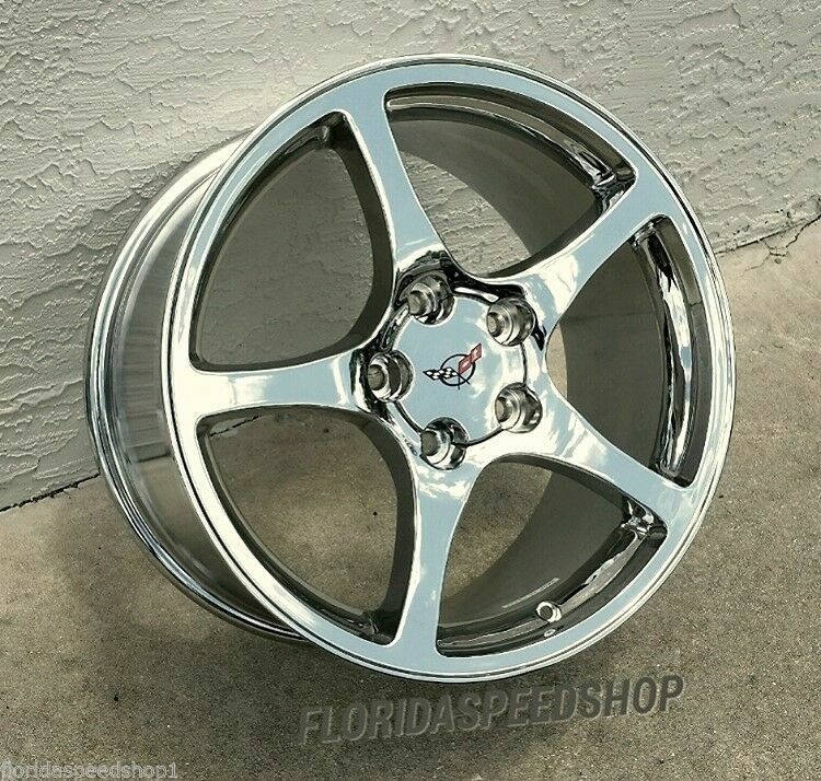 NEW CHROME C5 THIN SPOKE STYLE CORVETTE WHEELS FITS: 1997-2004 C5 17/18 ...