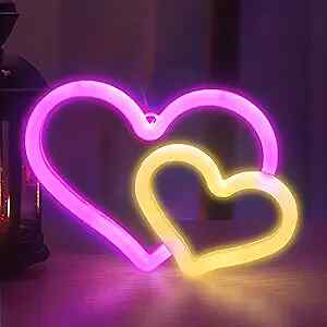 BRIGHTDECK Neon Signs, Pink Neon Sign Battery Operated or USB Powered ...