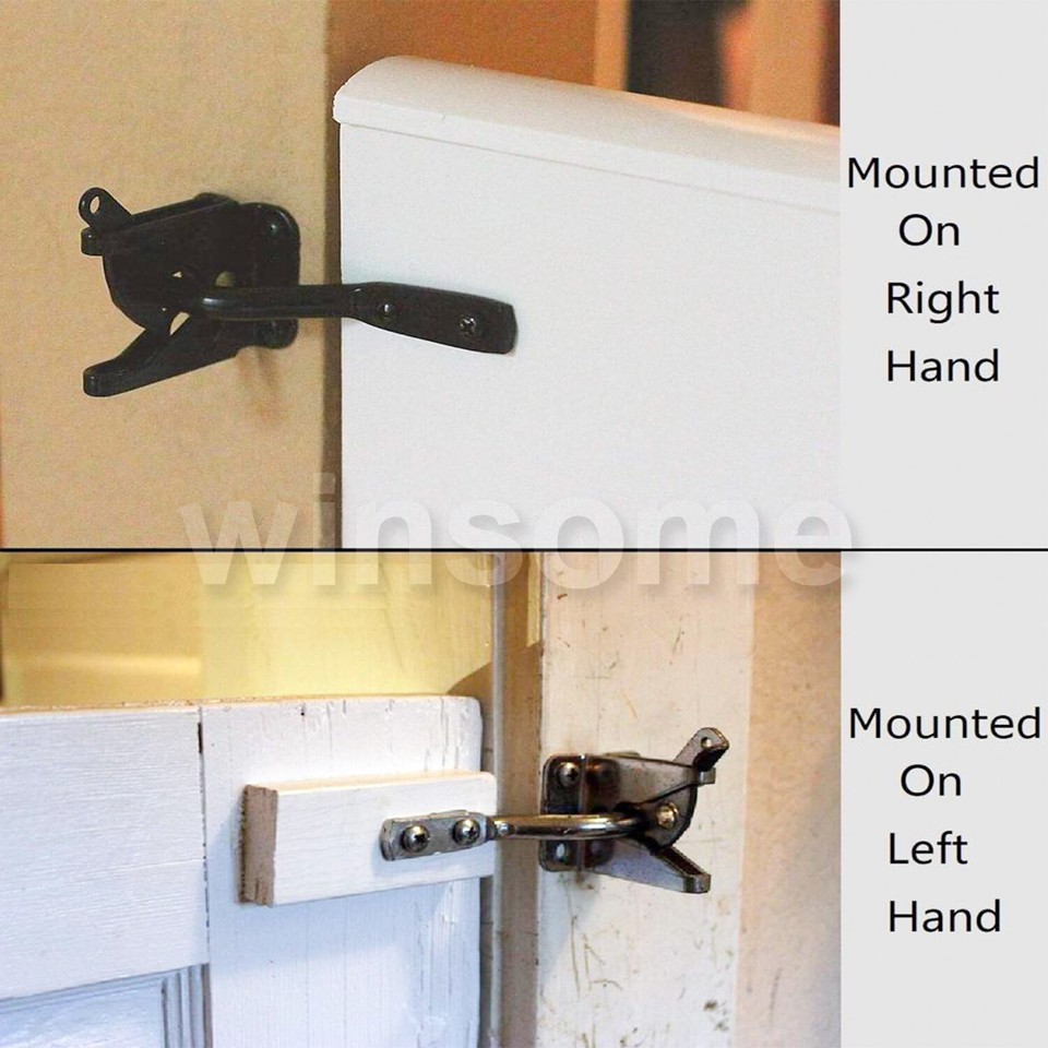 Auto Gate Latch Heavy Duty Door Garden Catch Lock Shed Self Locking BZP ...