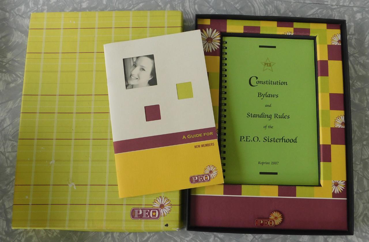 PEO Sisterhood P.E.O. Membership Kit + Rare Lapel Pin w/box, cards ...