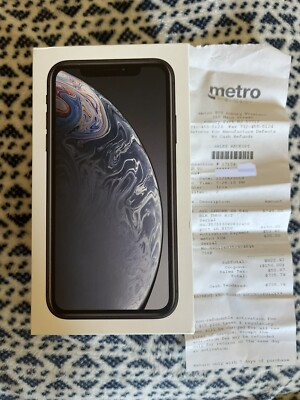 iPhone XR Black 64GB Empty Retail Box Factory Paper Box Only + 2 Apple ...