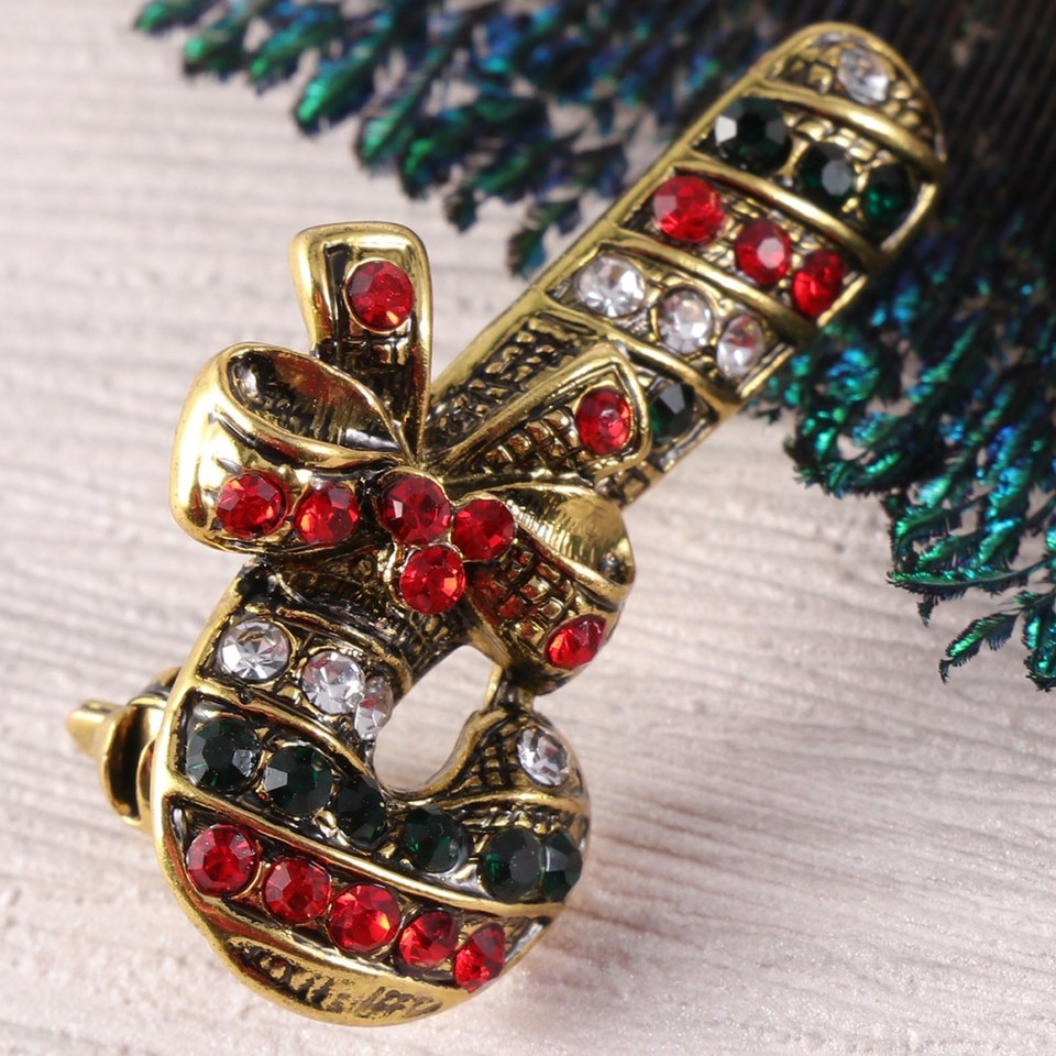 Christmas Brooch Xmas Crystal Rhinestone Brooch Pin Breastpin Party ...