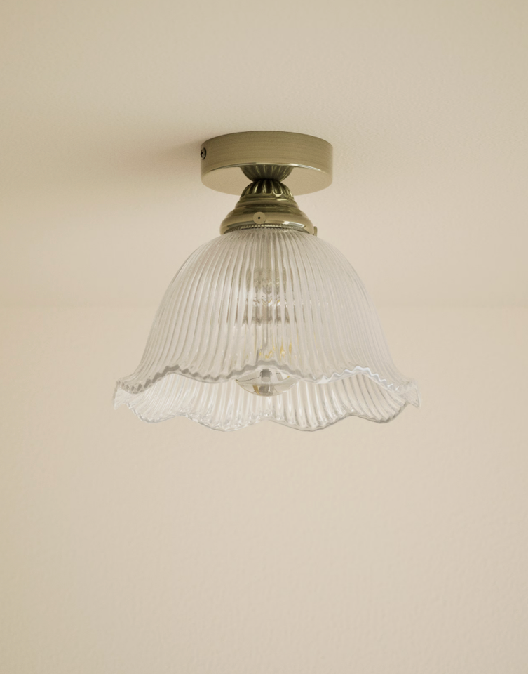 M&S - Josephine Glass Flush Ceiling Light - Clear - Marks & Spencer ...