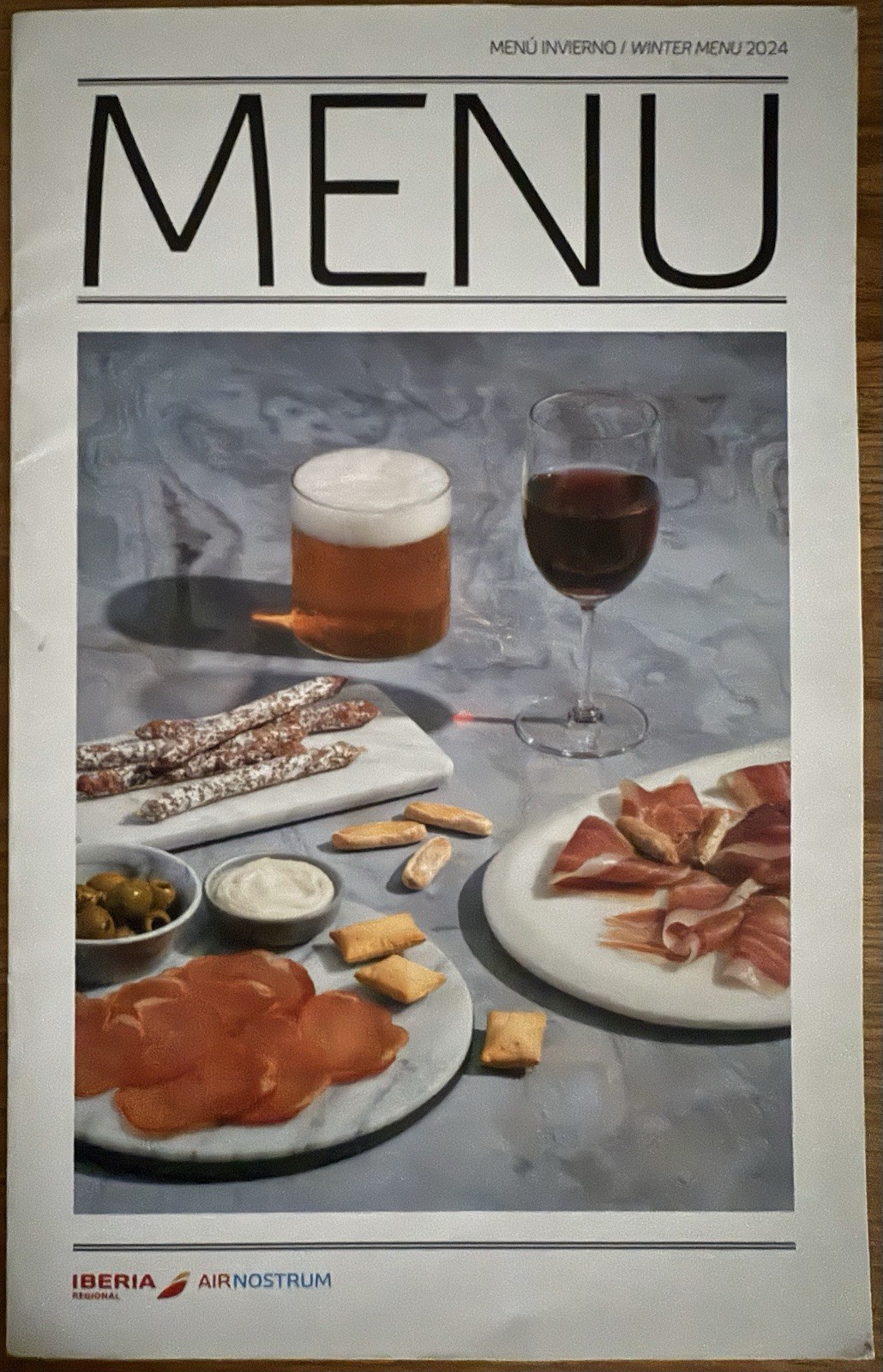 IBERIA REGIONAL / AIR NOSTRUM MENU SKY BAR PRICE LIST BROCHURE WINTER ...