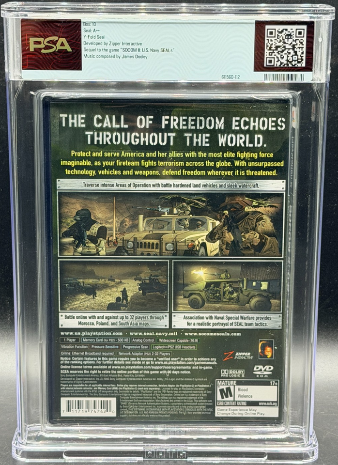 SOCOM 3 US Navy SEALs Sony PlayStation 2 PS2 Sealed New PSA 10 A++ ...