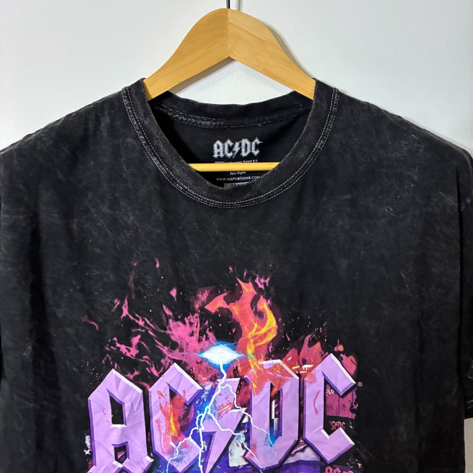AC/DC Shirt Mens Large Black Rock Band Music Album Covers Graphic Tee T ...