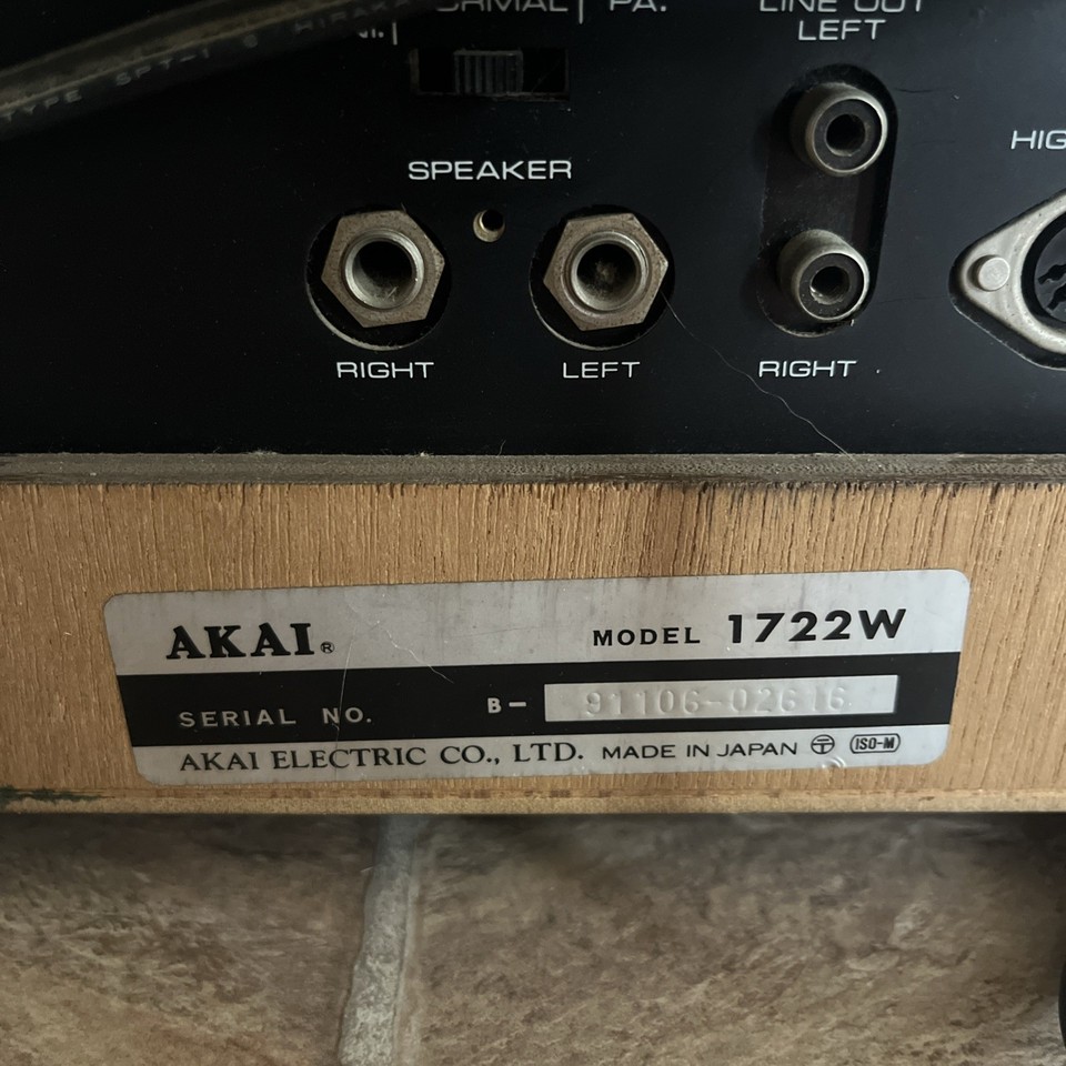 Vintage Akai 1722W Four Track Stereo Reel to Reel Untested | eBay