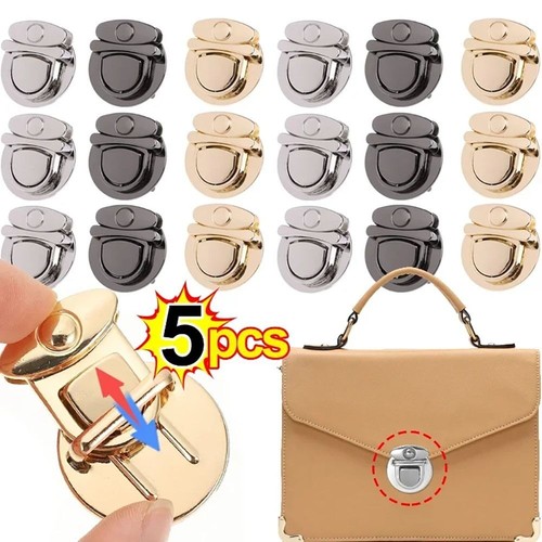 1/5Pcs Closures Snap Catch Buckles Metal Locks for Handbags Purse Totes ...