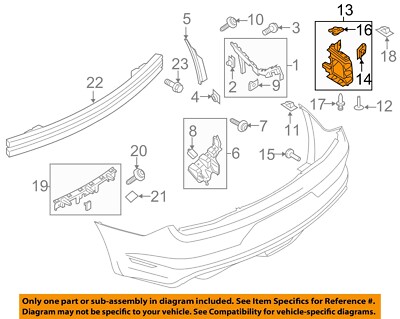 FORD OEM 15-17 Mustang Rear Bumper Bumper Components-Mount Bracket ...