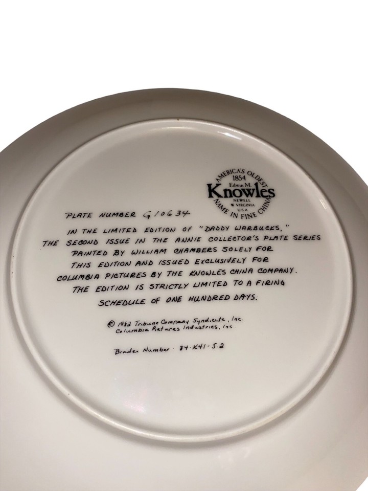 Knowles Orphan Annie Collectors plate Daddy Warbucks | eBay