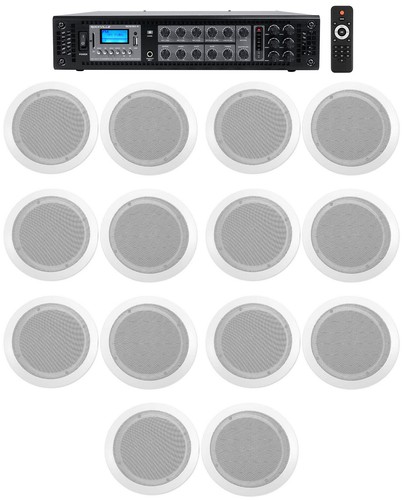 Rockville Bluetooth Multi Room 6 Zone Home Audio System w/(14) Ceiling ...