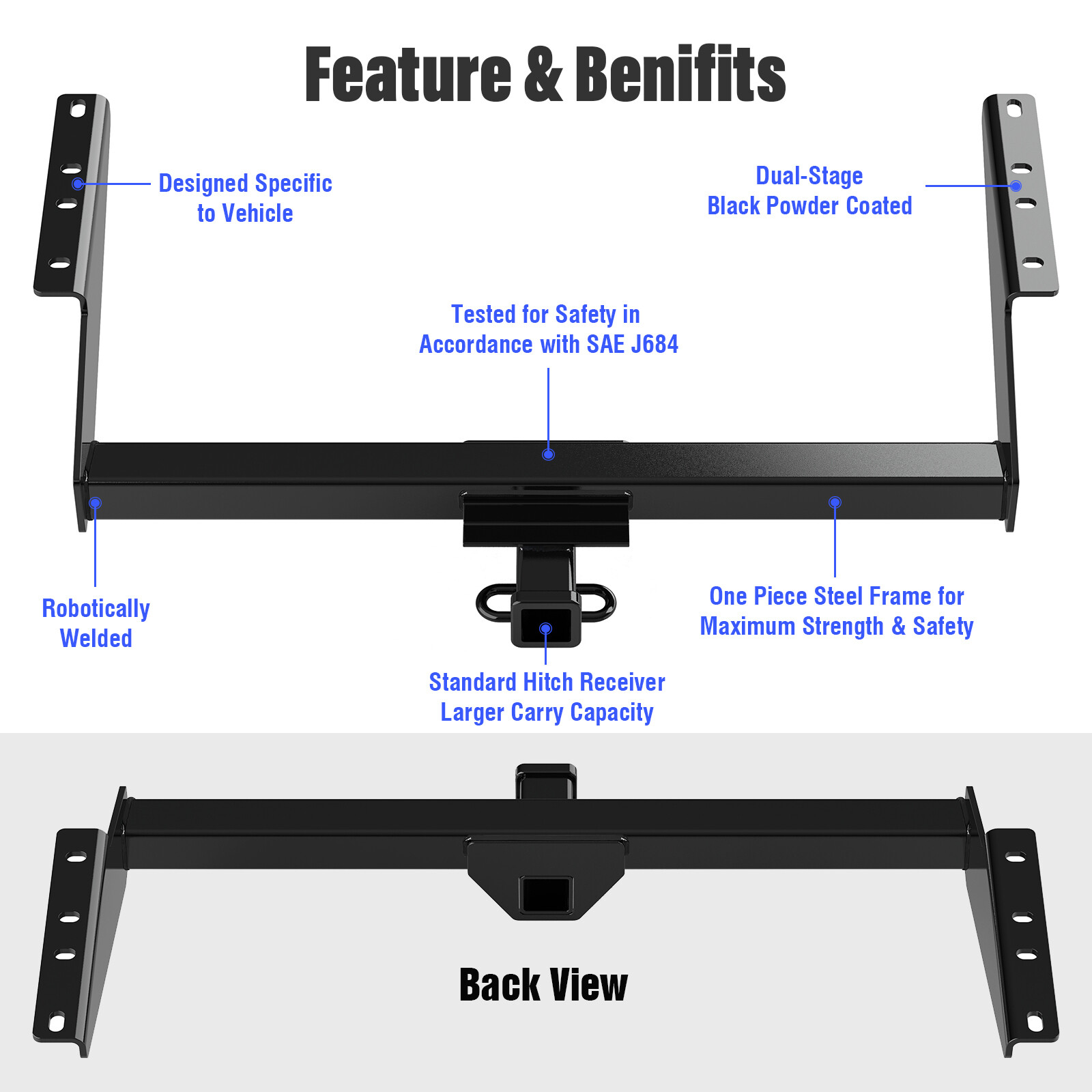 2 Inch Trailer Hitch Receiver For Chevy Astro GMC Safari All 1985-2005 ...