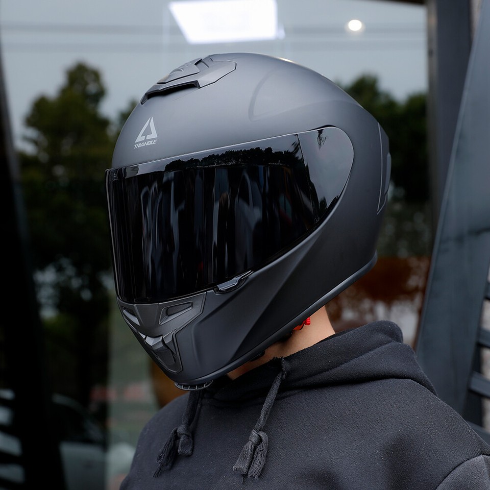 TRIANGLE Full Face Helmet Motorcycle Helmets with Clear and Tinted ...