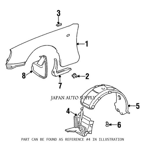 NEW GENUINE OEM TOYOTA 93-98 SUPRA FRONT RIGHT FENDER SPLASH SHIELD ...