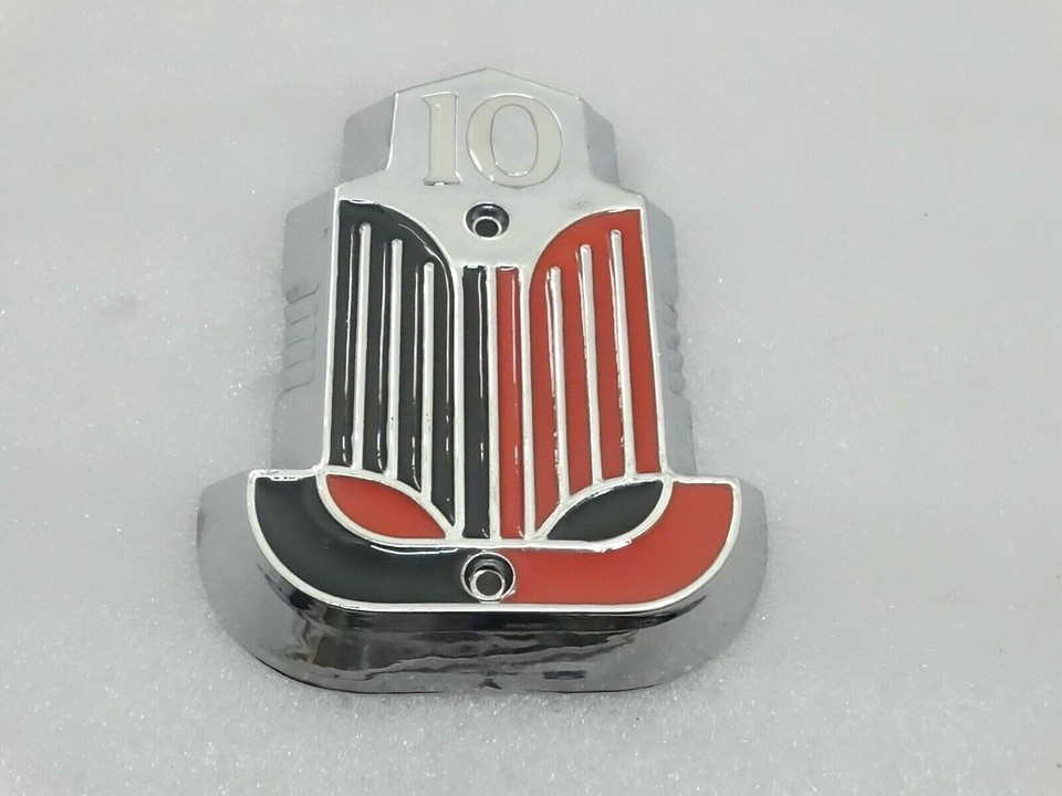 Vintage Standard 10 Car Bonnet Red/Black Emblem/Badge/Logo Chromed ...