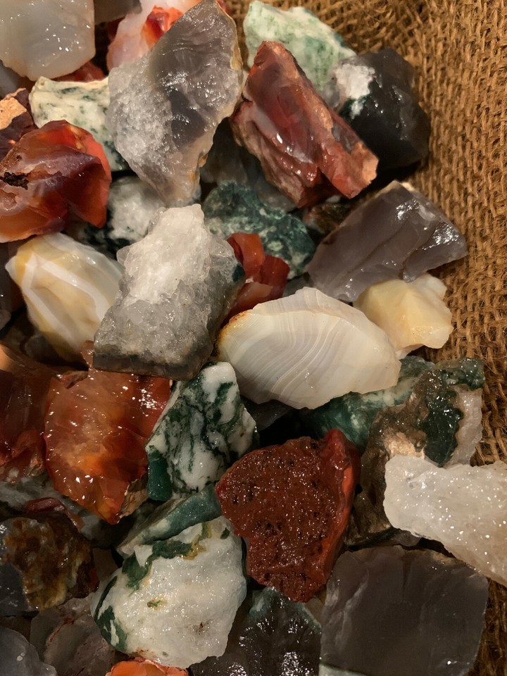 2000 Carat Lots of Unsearched Natural MIXED Agate Rough+ A FREE Faceted ...
