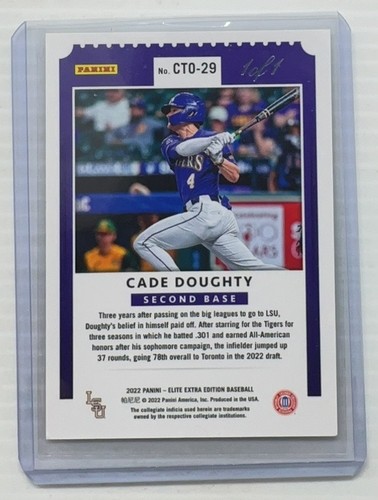 2022 Elite Extra Edition Cade Doughty Draft Gold Vinyl Prizm College ...