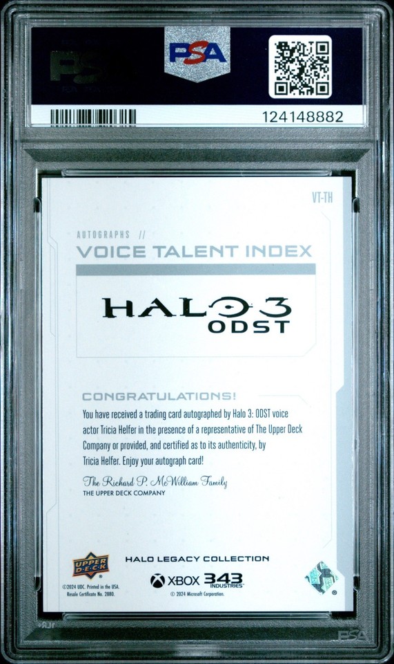 Upper Deck Halo Legacy Collection Tricia Helfer Veronica Dare Auto PSA ...