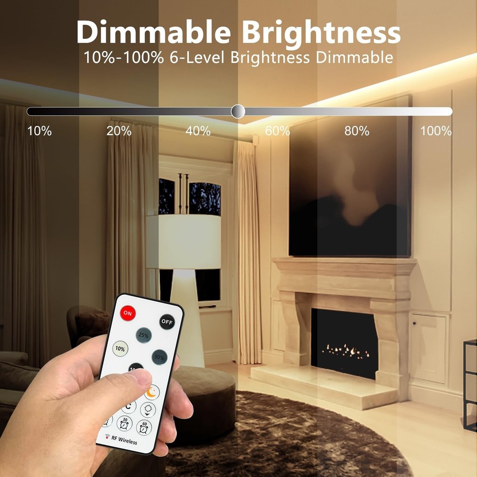 White LED Strip Lights, 131ft Dimmable 24V LED Lights Strip 4000K ...