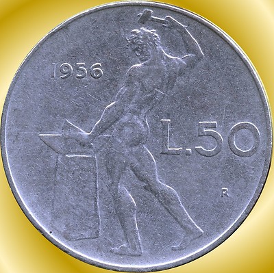 1956 Italy 50 Lira Coin | eBay