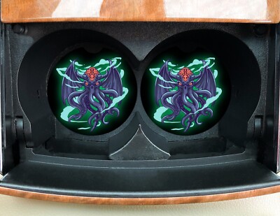 Cthulhu Car Coasters Set of 2 Black Lovecraft | eBay