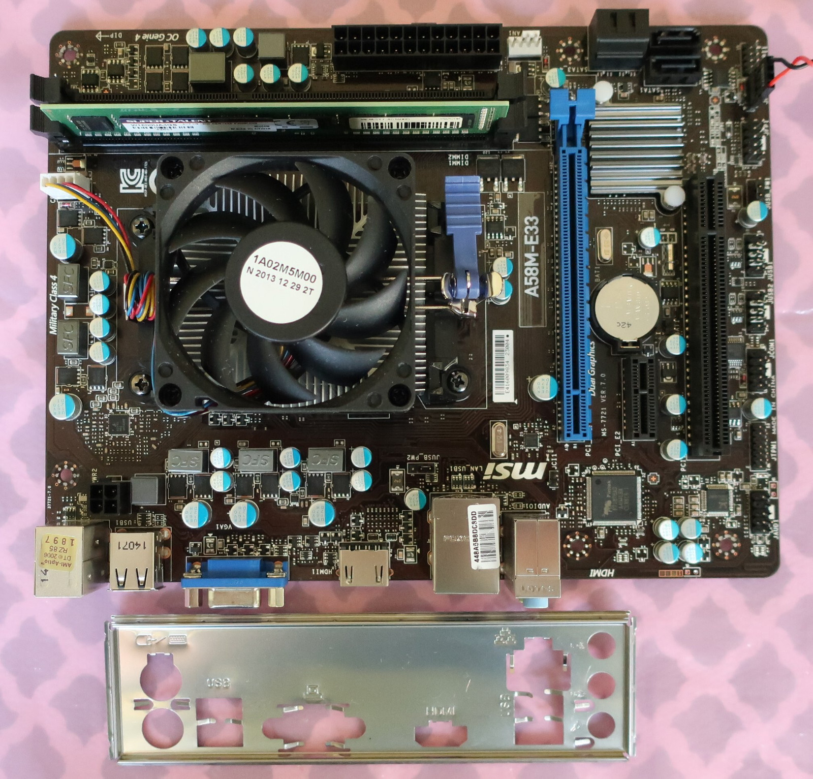 msi-a58m-e33-socket-fm2-amd-micro-atx-motherboard-with-cpu-ram-fan-i-o